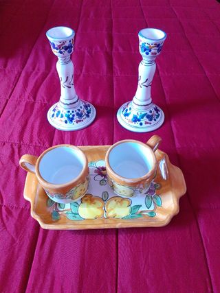 Oggetti ceramica dipinti a mano