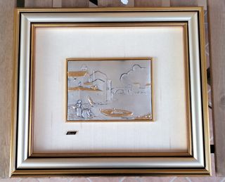 Quadro dipinto su lamina d'argento