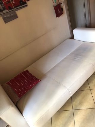 Divano similpelle bianco 3 posti