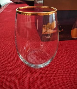 Set di 6 bicchieri con bordura in oro