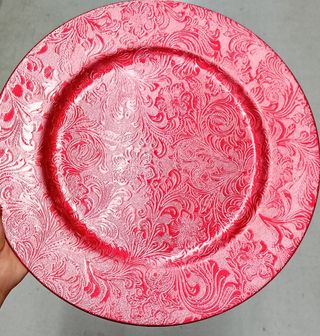 Sottopiatto  rosso decorato