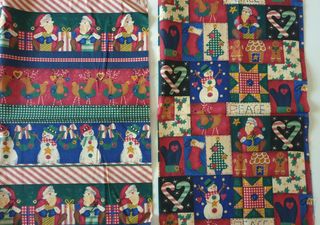2 tagli tessuto natalizio country per patchwork