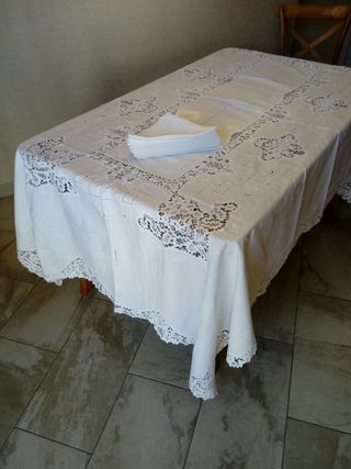 Tovaglia con tovaglioli 12 posti