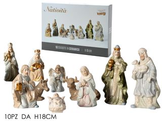 Statue natività 10 pezzi in ceramica