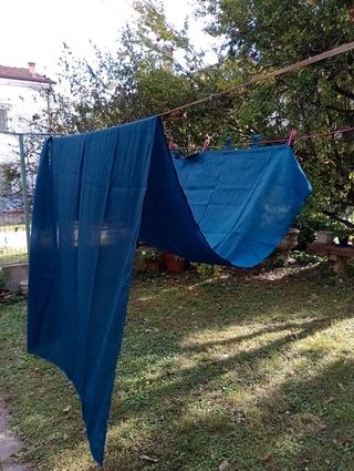 Tenda tendone tessuto goffrato blu cm.138x286