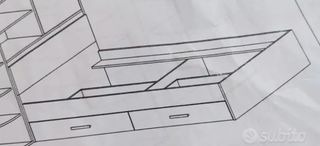 Struttura letto singolo con cassettoni