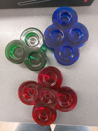 Set 3 portalumini rosso, verde e rosso