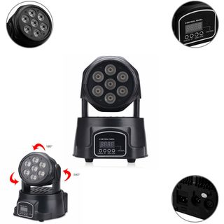 LUCE LED TESTA MOBILE DA DISCOTECA FESTE LUCI 7 LE