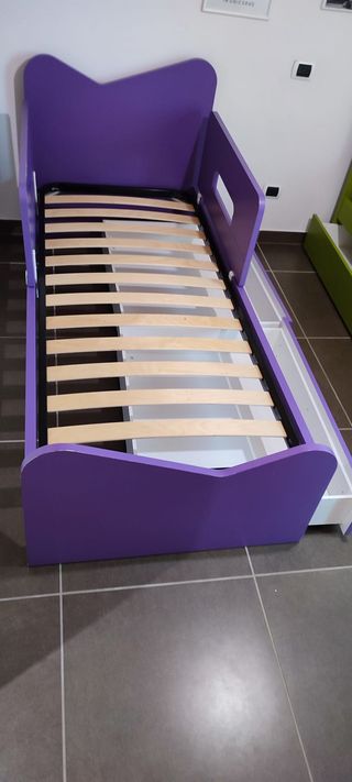 Letto singolo bambina/o Viola con due cassettoni