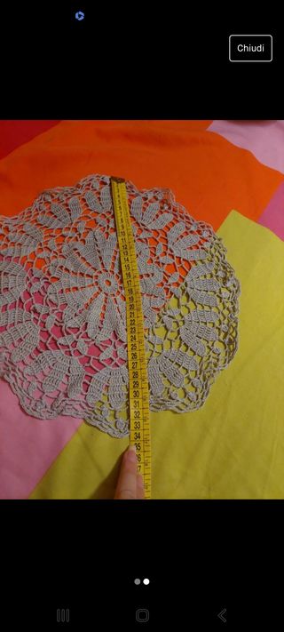 Centrino grigio uncinetto fatto a mano