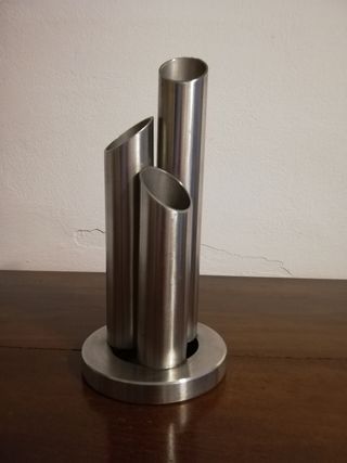 Portafiori vintage in acciaio cromato