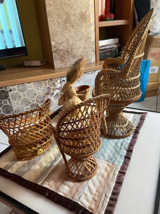 poltroncine vimini soprammobile