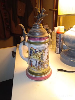 Boccale birra con coperchio in ceramica raro