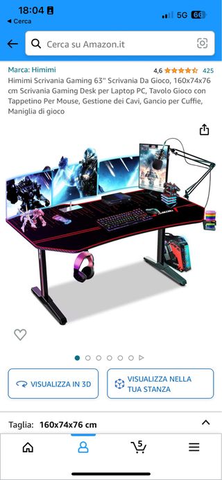 Scrivania Gaming 63'' Himimi