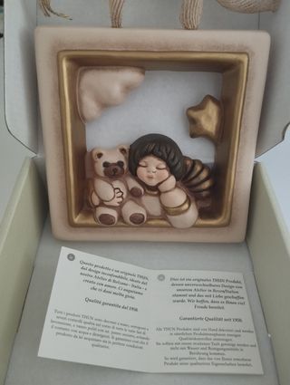 Quadro rilievo angelo con orsetto Thun