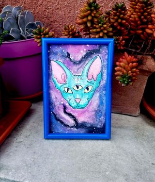 Gatto cosmico ad acquarello