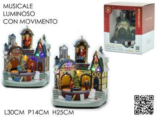 Giostra natalizia 30 cm con luci e musica
