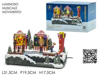Giostra natalizia con luci e musica