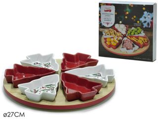 Antipastiera natalizia con base in legno