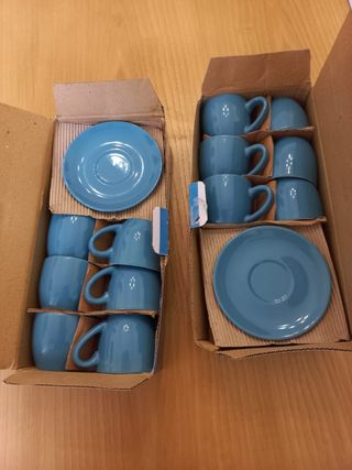 Set 6 tazzine caffè azzurre