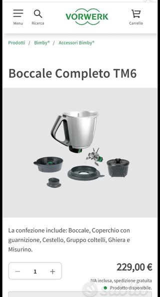 boccale tm6 thermomix NUOVO