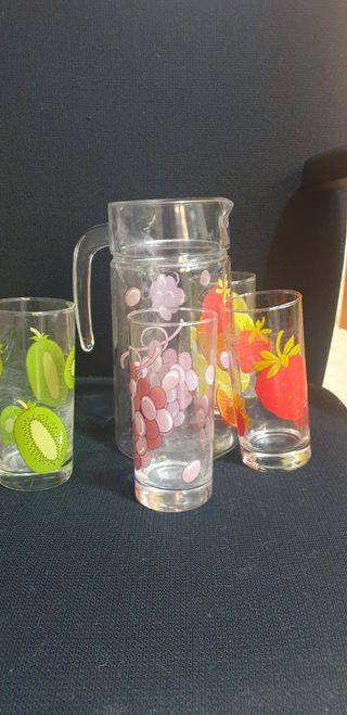 Set brocca con 4 bicchieri