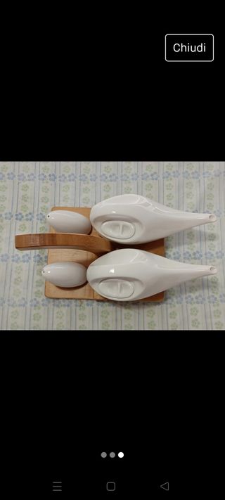 Set di oliera sale e pepe in porcellana