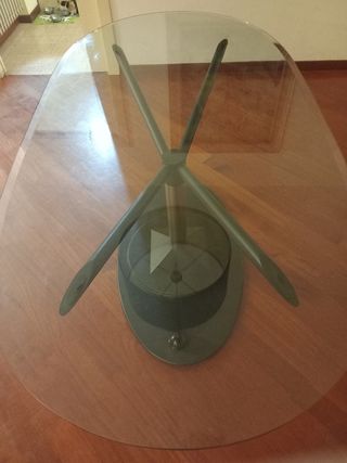 Tavolo vintage anni 80 in  cristallo