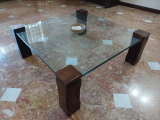 TAVOLINO BASSO VETRO QUADRATO