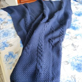 Plaid in maglia blu 130/160