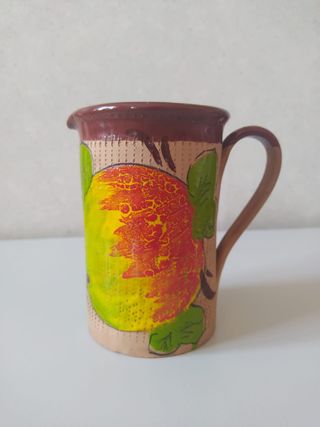 Caraffa terracotta parzialmente smaltato
