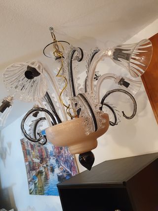 lampadario 6 luci Murano