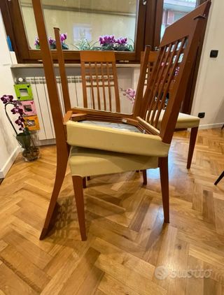 Calligaris sedie legno masello seduta imbottita