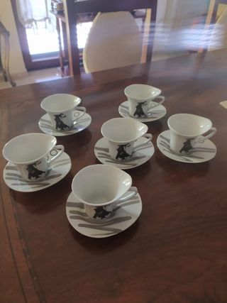 Set di 6 tazzine da caffè e 6 piattini "Tango"