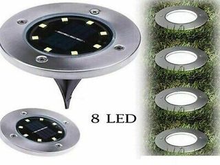8X DISK LIGHTS PANNELLO SOLARE DA GIARDINO LED SEN