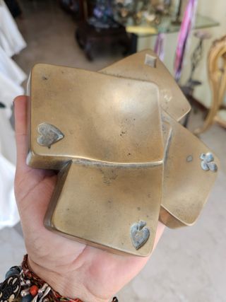 Posacenere ottone vintage 4 assi carte