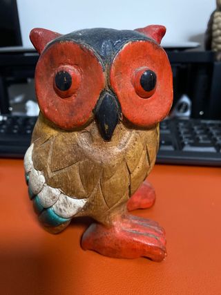 soprammobile legno gufo