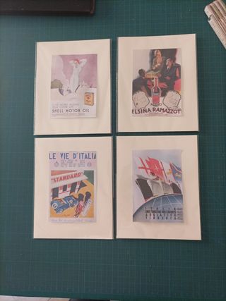 Lotto 4 riproduzioni di vecchie pubblicita'