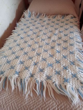 Coperta in lana con frange - Vintage
