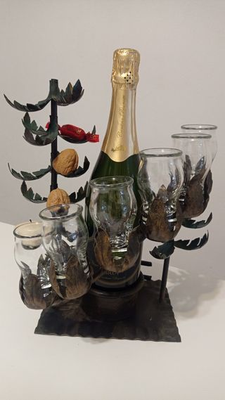 Portabicchieri e bottiglia per natale