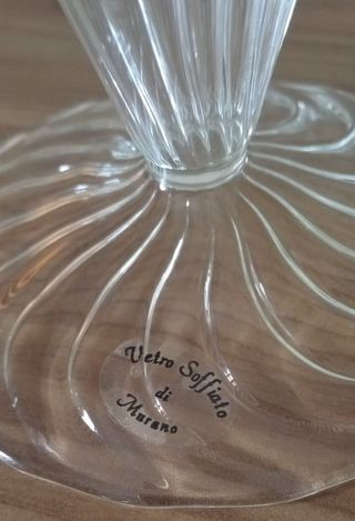Valenti Vaso in Vetro Murano con inserti Argento