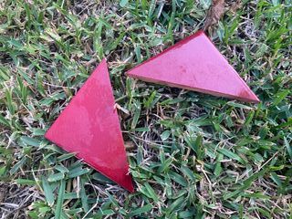 Mattonelle Rosse Triangolari 10x10 Greche Cornici