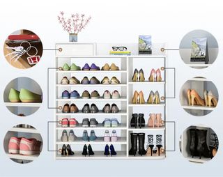 🩰🥿Scarpiera bianca in legno,spedizione gratuita🌼👞