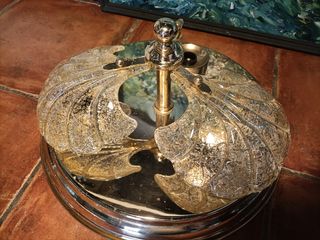 Lampada da parete in acciaio e vetro