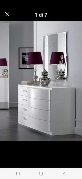 Como' 4 Cassetti Con Specchio swaroski