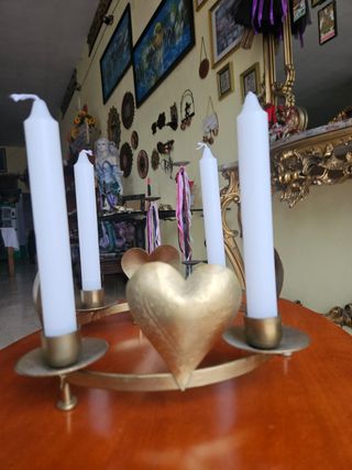 Porta candela in ottone vintage