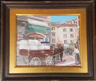Dipinto olio firmato e con cartiglio