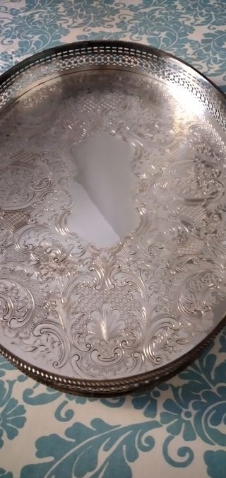 Vassoio vintage in silver plate Barker Ellis