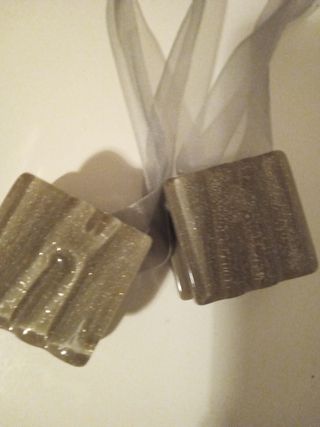 4 Ferma tende in vetro e madreperla