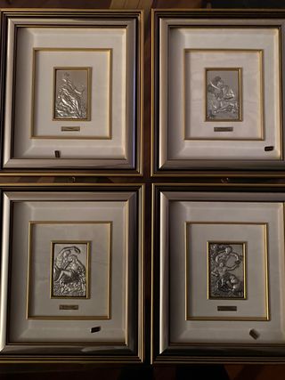 4 quadri in argento